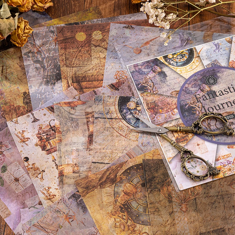 15-Pcs-Retro-Oil-Paper-Decorative-Supplies-Scrapbooking-Tools-and ...