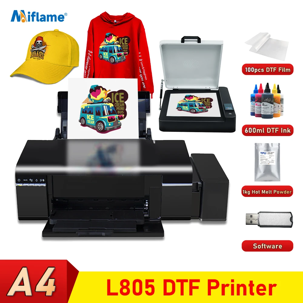 L805 DTF Printing Machine A4 DTF Printer Direct to Film Transfer Printer A4 L805 Impressora DTF ...