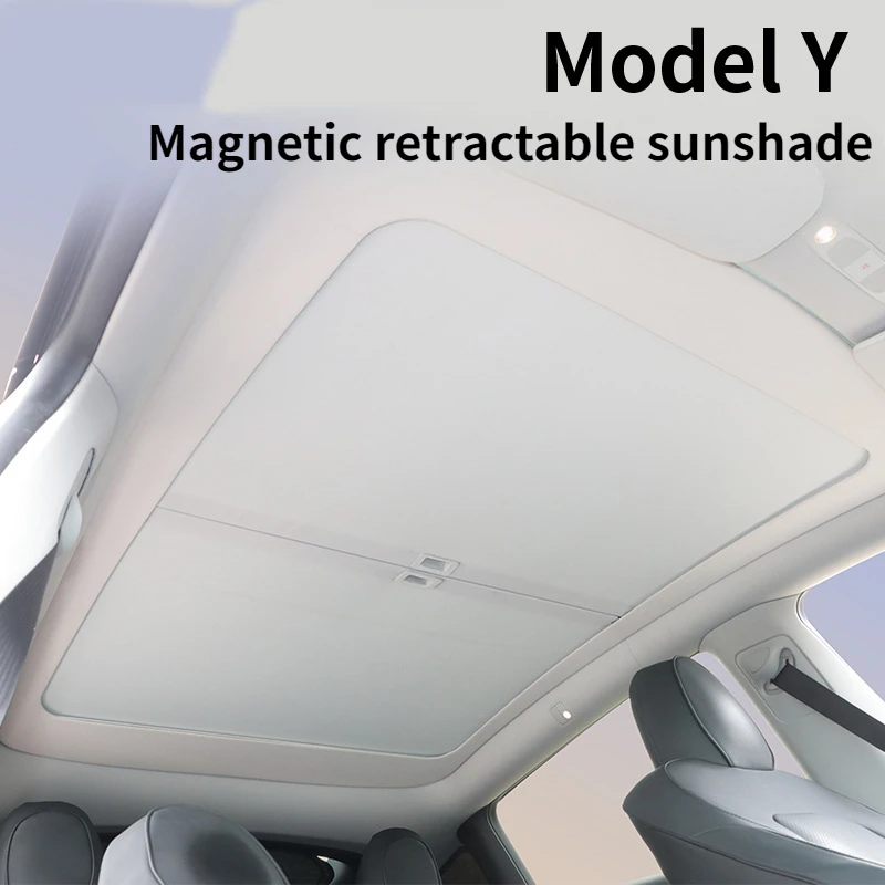 For Tesla Model Y 2023 Sunroof Retractable Sunshade Baffle Scroll Roof ...