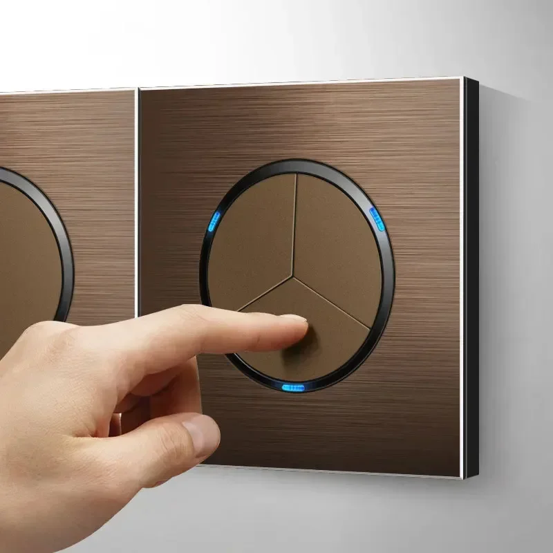 High quality coffee color universal Retro Eu FR 220V wall light switch ...