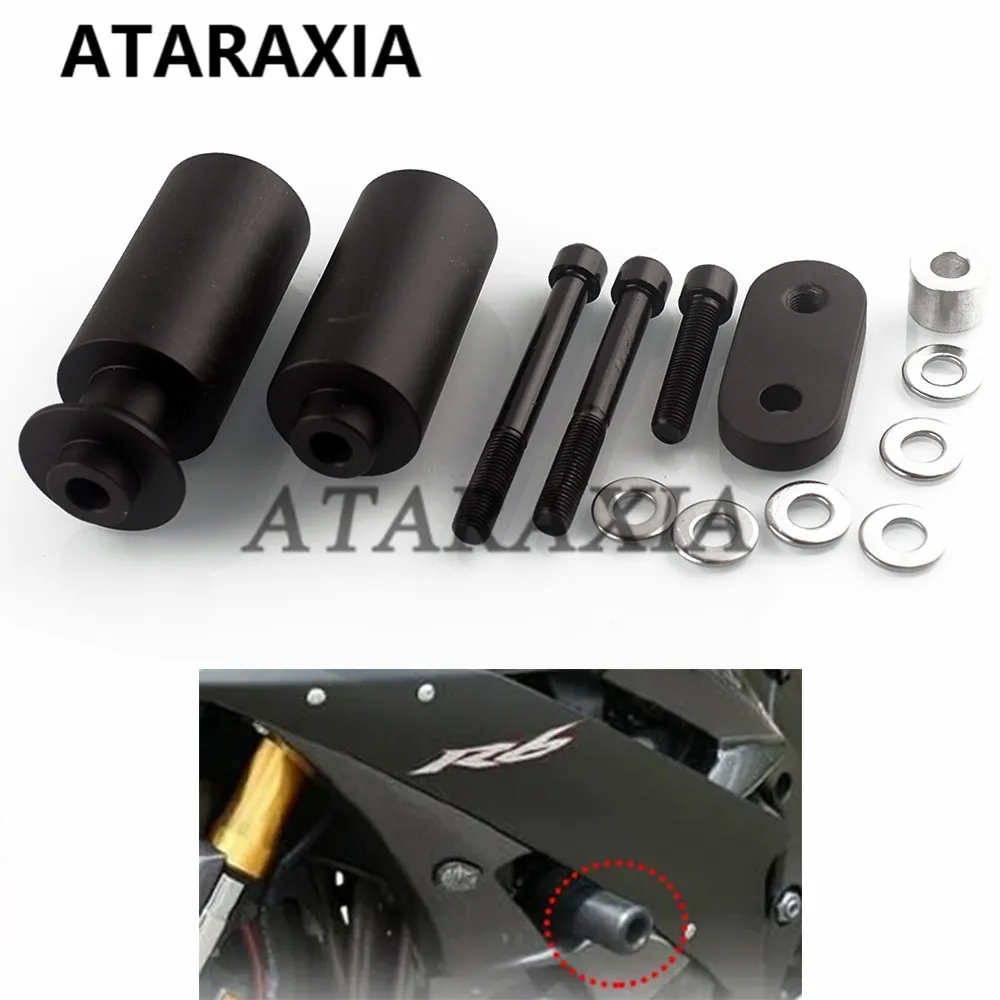 Motorcycle-Parts-No-Cut-Black-Frame-Sliders-Crash-Falling-Protection ...