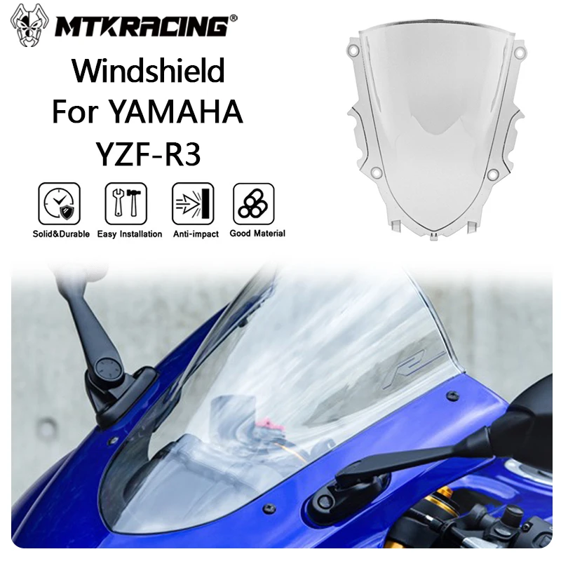 MTKRACING-Windshield-For-YAMAHA-YZF-R3-2019-2024-Motorcycle-Front ...