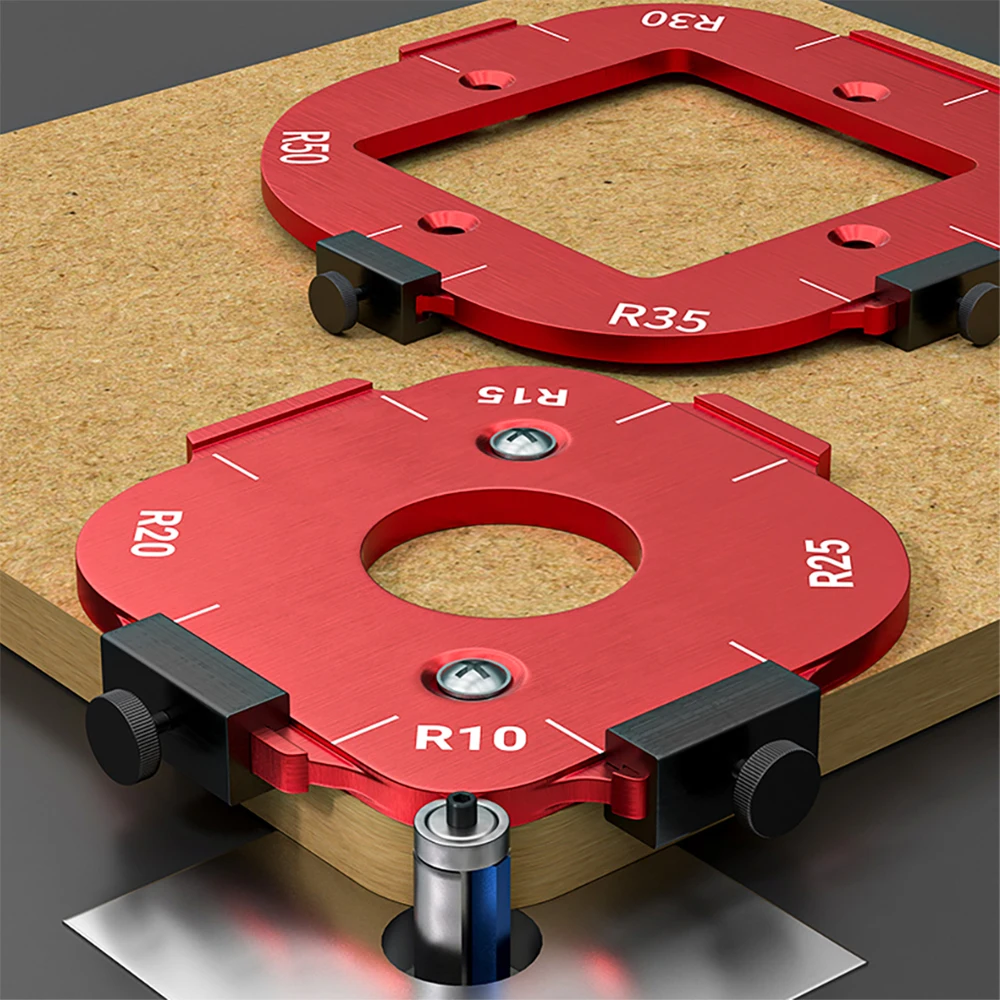 R10-R50 Aluminum Alloy Router Corner Radius Template Set - Woodworking ...