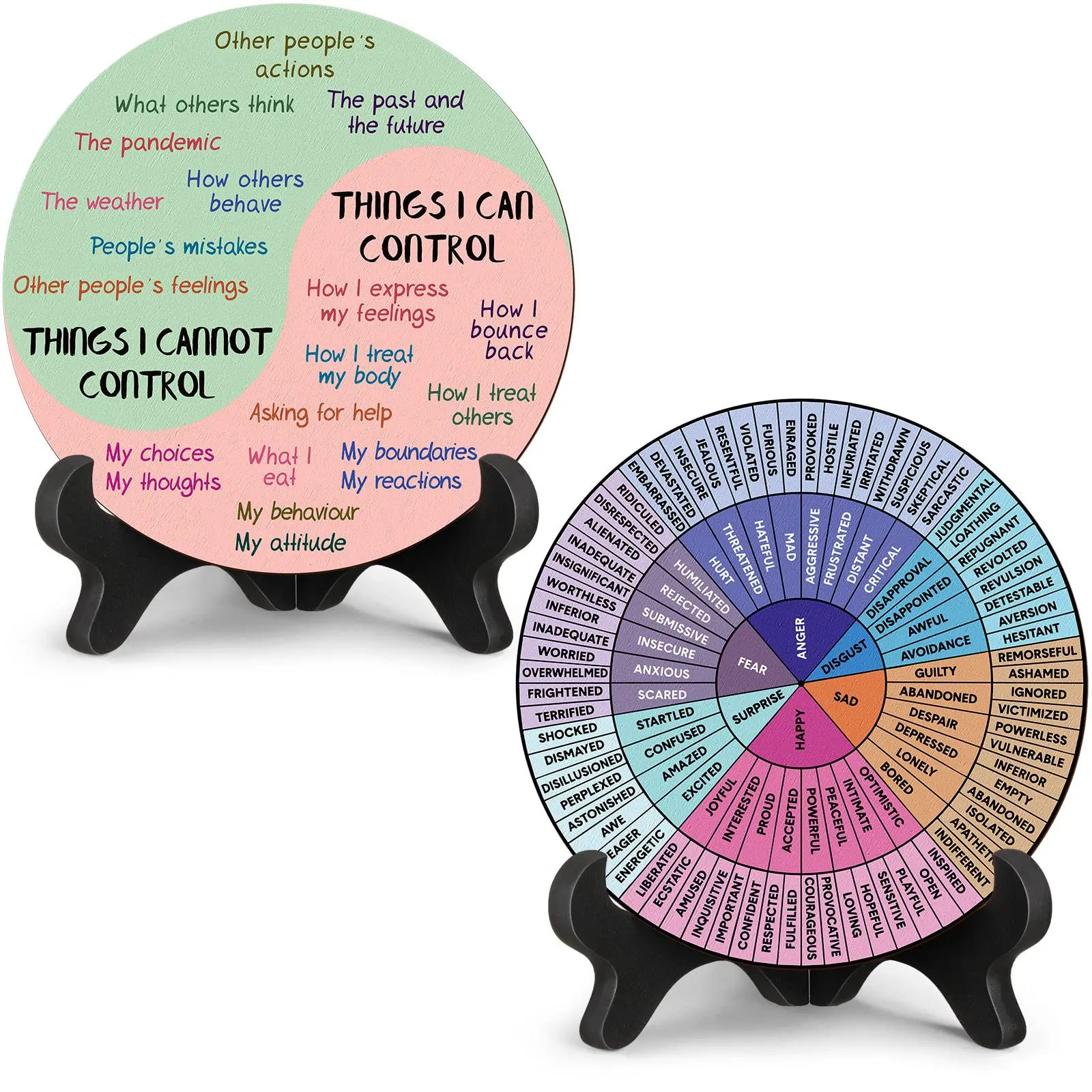 2 Sets of Calming Mood Wheel Diagrams, Psychological Health Decorations ...