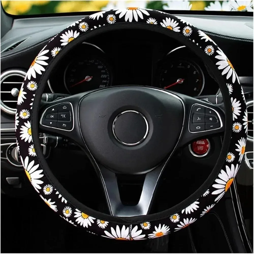 Car Steering Wheel Cover Universal 15 Inch Daisy Anti Slip Steering ...