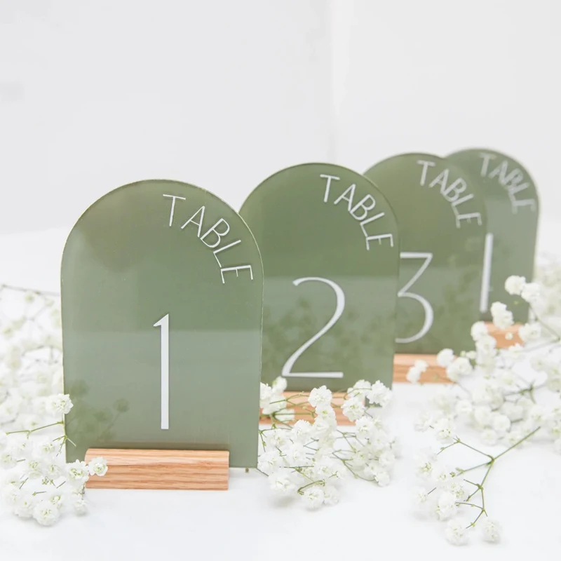 Personalized Painted Back Acrylic Wedding Table Numbers with Base ...