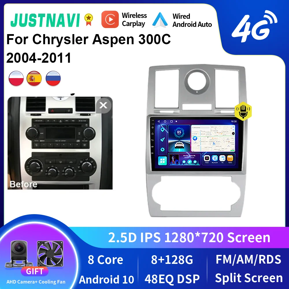 JUSTNAVI-For-Chrysler-300C-Aspen-2004-2011-Car-Radio-Android-Multimedia ...