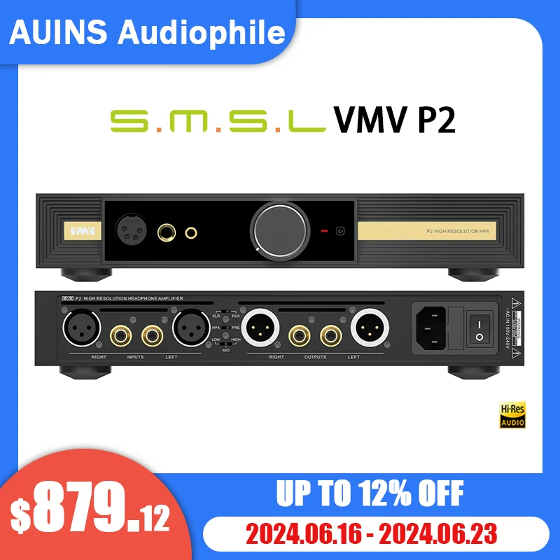 SMSL-VMV-P2-Headphone-Amplifier-Fully-Balanced-Hi-Res-High-Power-Amp-Output-Balanced-Unbalanced ...