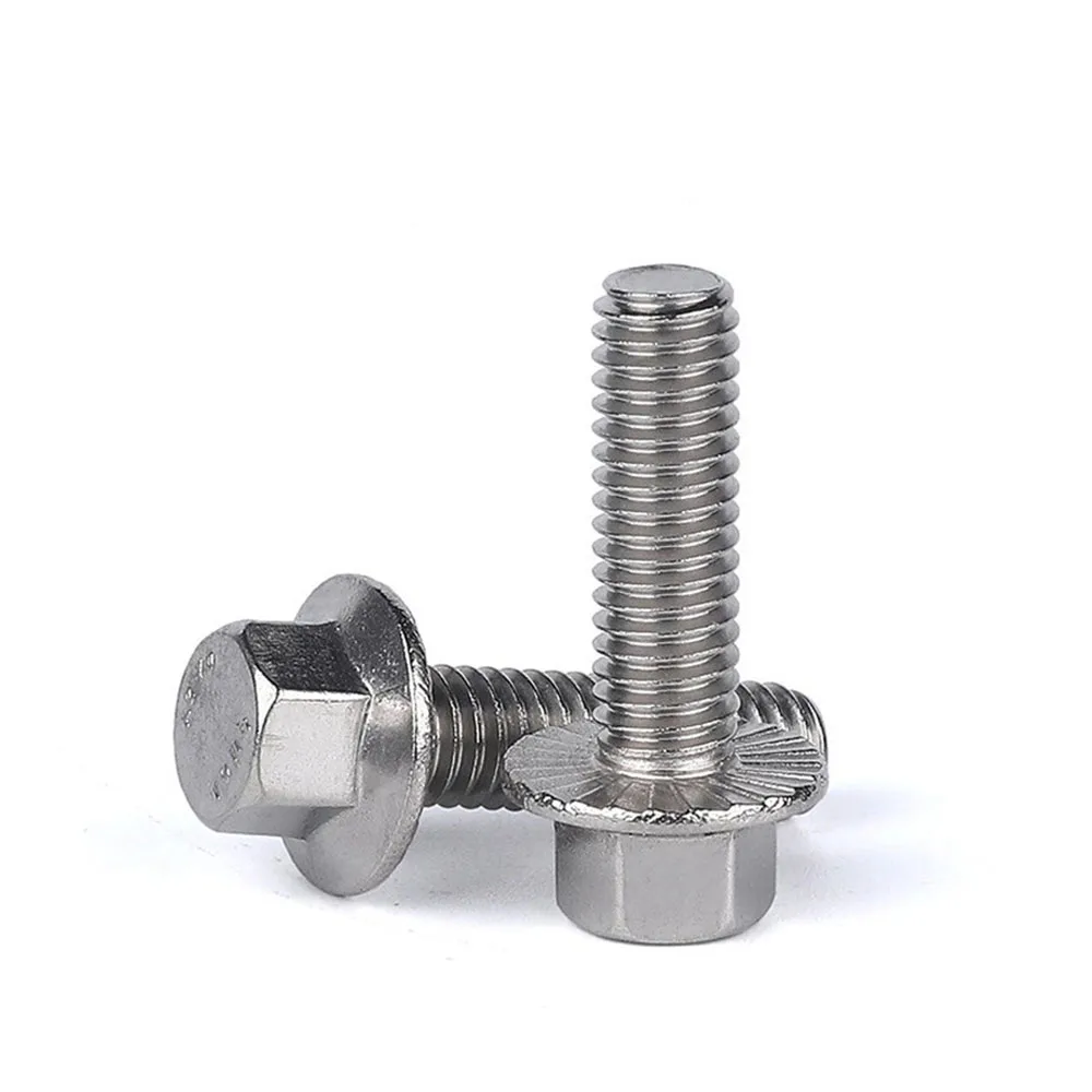 304 A2-70 Stainless Steel Flange Serrated Hexagon Bolts GB5789 - AliExpress