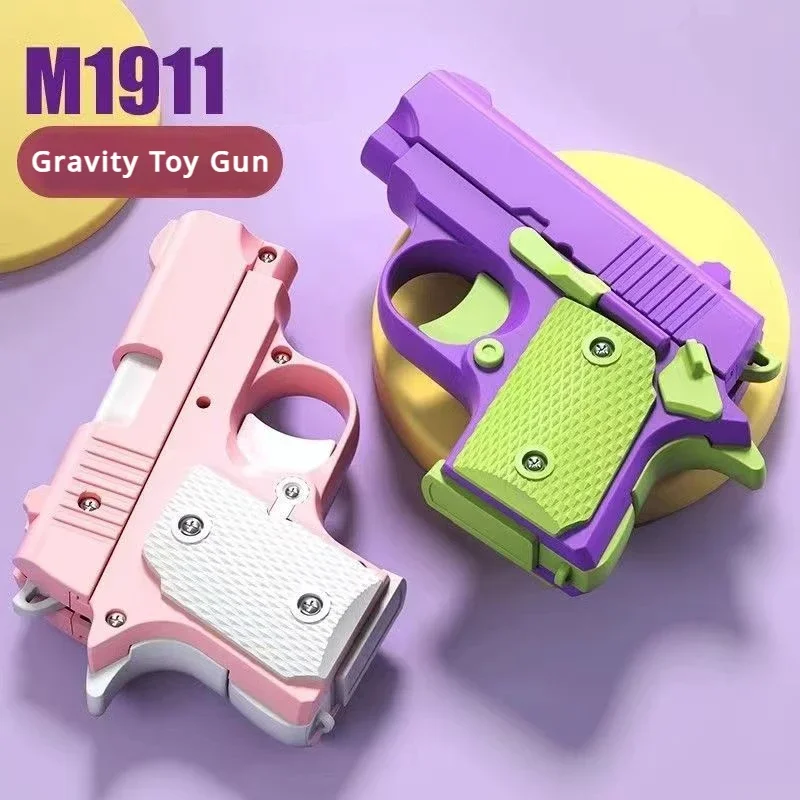 3D-Printed-Mini-M1911-Model-Toy-Gun-Decompression-Gravity-Carrot-Gun ...
