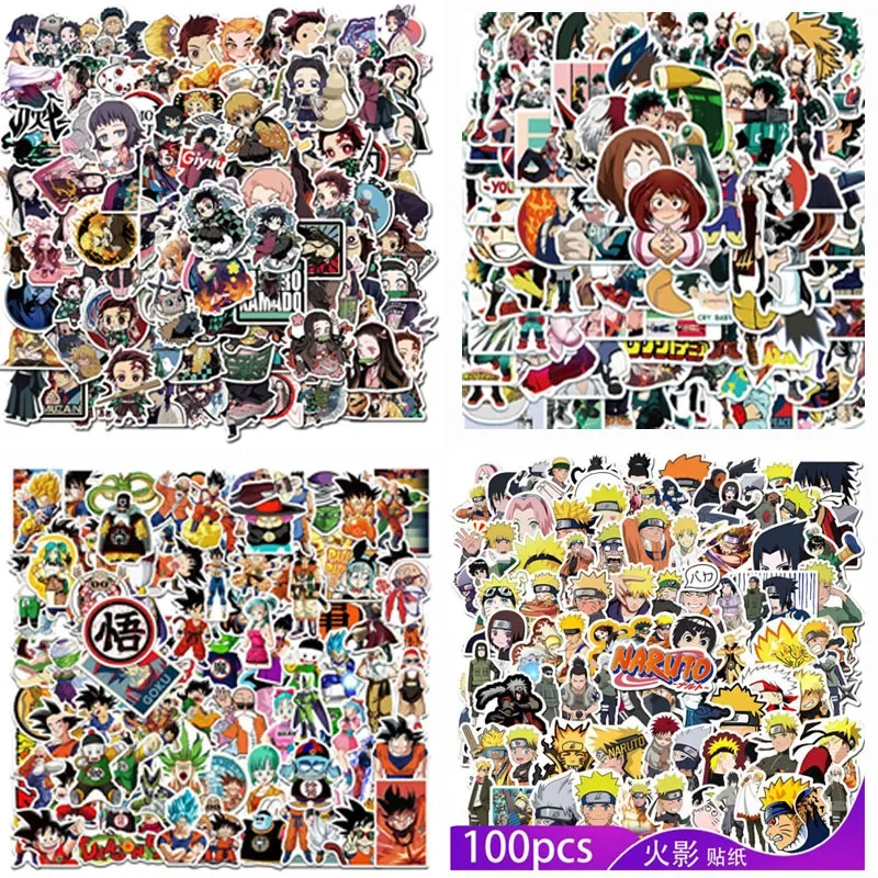 Naruto-100-Cross-border-Hot-Stickers-Anime-Demon-Slayer-Suitcase-PVC ...