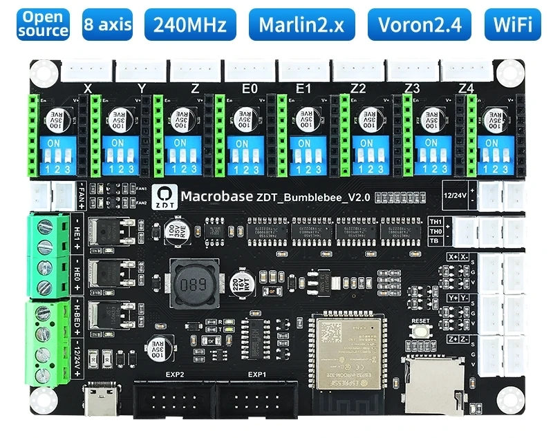 8 축 제어 보드 범블비 마더보드 Esp32 Wifi 32 비트 컨트롤러 3d 인쇄 메인보드 호환 3d 프린터 Voron