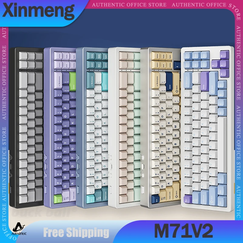 Xinmeng-M71-V2-Keyboard-Mekanikal-Gamer-papan-ketik-Gaming-71-tombol-3Mode-2-4G-Bluetooth ...