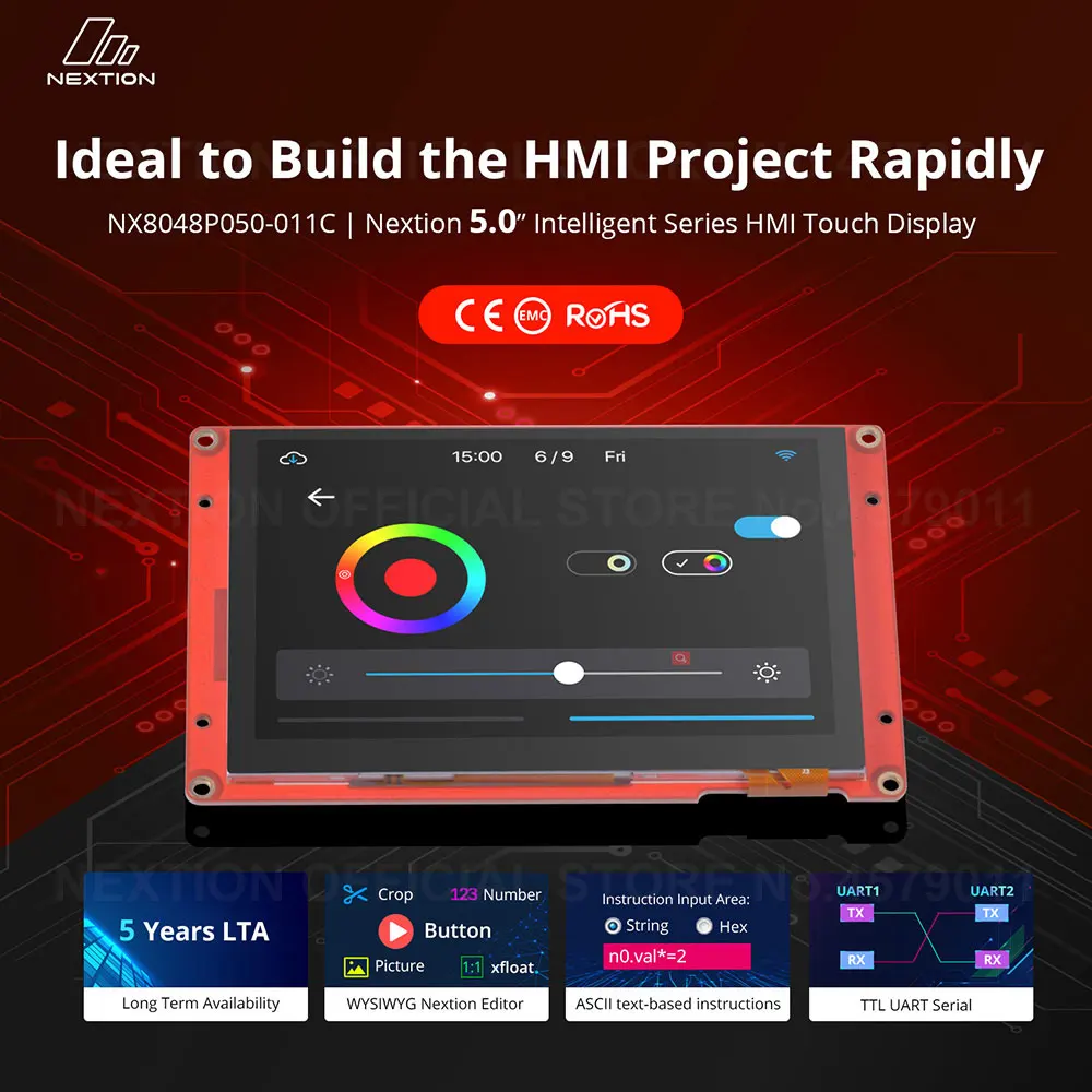 Nextion NX8048P050 011C 5.0 Polegada LCD TFT capacitivo módulo de ...