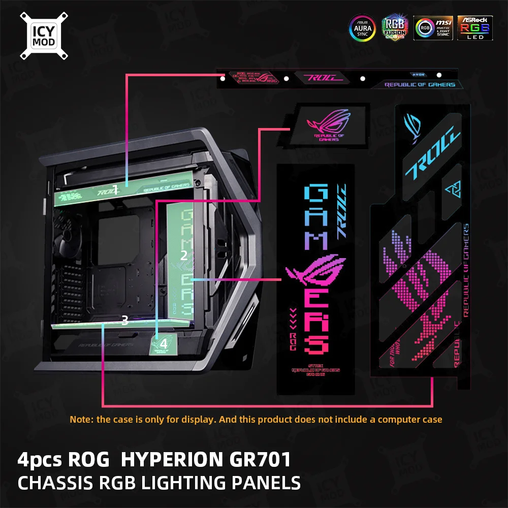 ROG-chasis-de-paneles-de-iluminaci-n-l-ser-RGB-GR701-para-jugadores-Kit ...