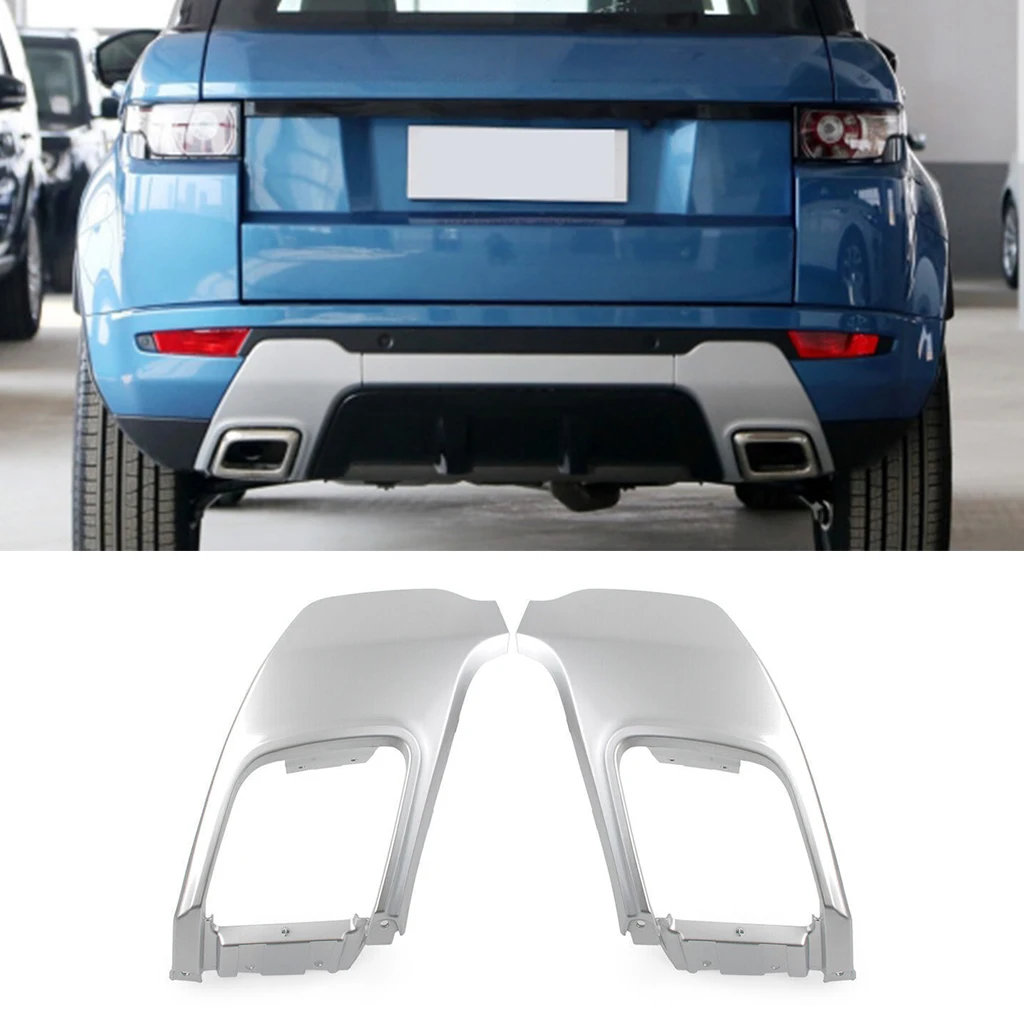 Silver-Car-Rear-Bumper-Tail-Throat-Exhaust-Pipe-Trim-For-Land-Rover ...