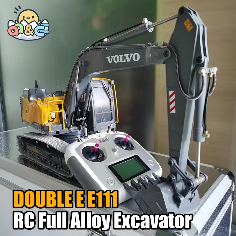 더블 E E111 1:14 유압 RC 굴삭기 자동차 모델 트럭 합금 트랙터, 브러시리스 모터 엔지니어링 차량 장난감 소년 선물 ...
