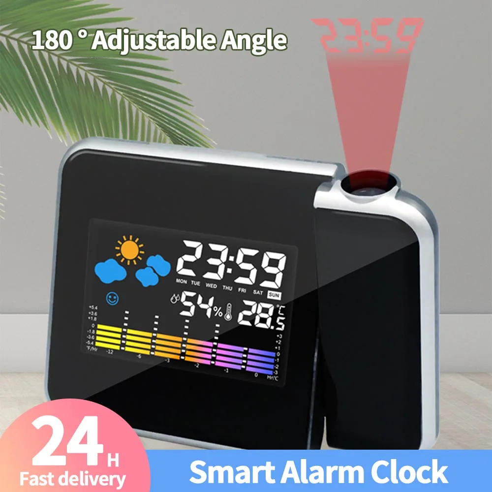 Projection-Clock-Adjustable-Projection-Angle-Digital-LED-Projector-with ...