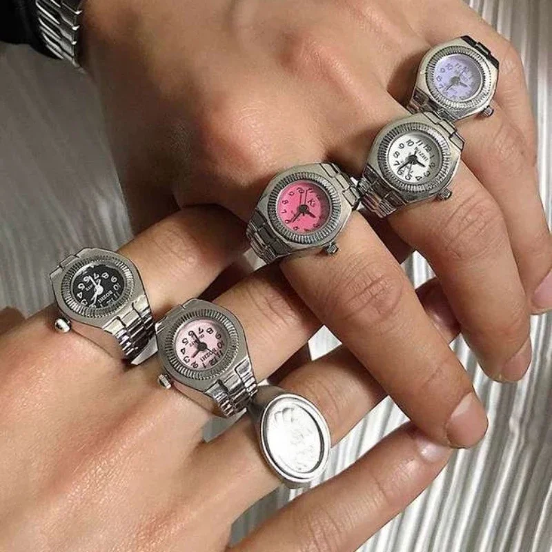 Vintage-Punk-Finger-Watch-Mini-Elastic-Strap-Alloy-Watches-Couple-Rings ...