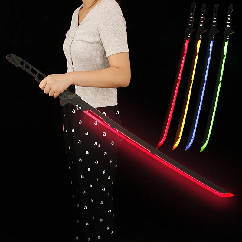 80/108cm Cyberpunk Katana Acrylic Luminous Sword Knife Anime Cosplay ...