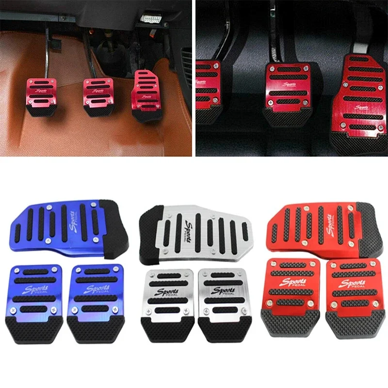 Universal Aluminum Manual Series Automatic Non-Slip Car Pedal Cover Set ...