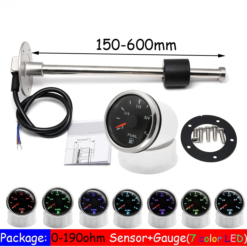 Car-Boat-Fuel-Level-Sensor-for-0-190-ohm-Fuel-Level-Gauge-with-7-Color ...