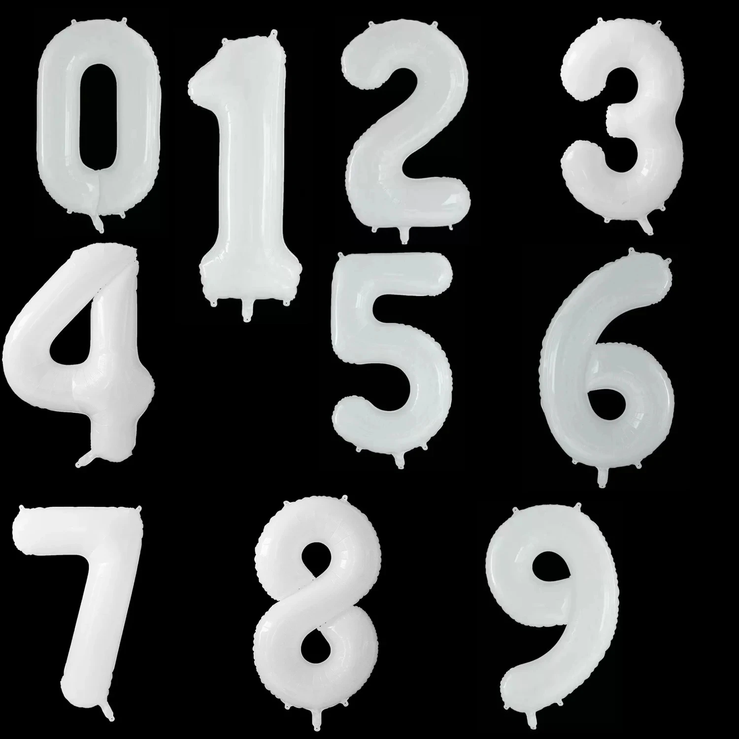 40Inch-White-Color-Number-Balloons-1-9-Large-Digital-Foil-Helium-Ball ...
