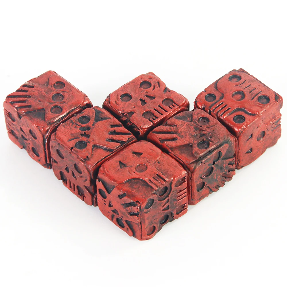 Halloween Retro Red Skull D6 Dice Set Skeleton Dices Scary Novelty ...