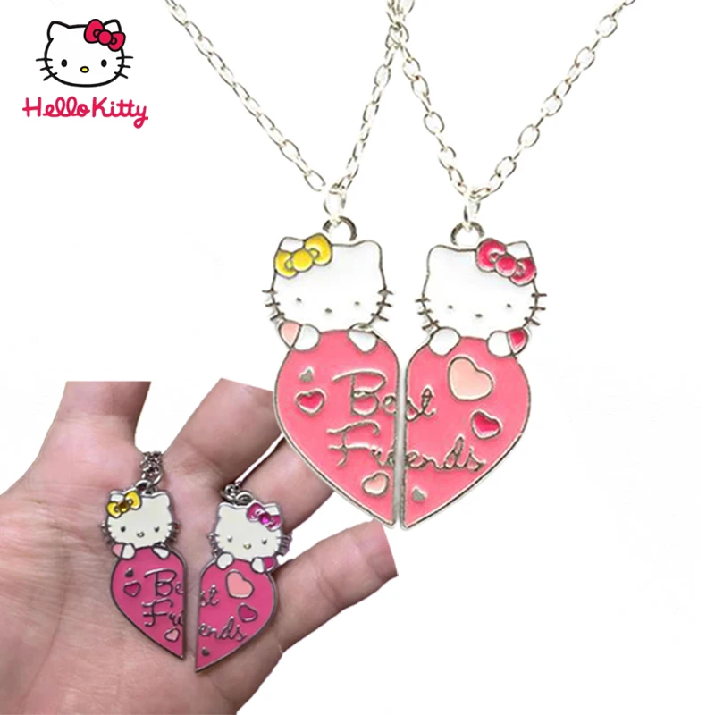 Hello-Kitty-Pendant-Necklace-Girl-Sanrio-Couple-Splice-Necklace-Pendant ...
