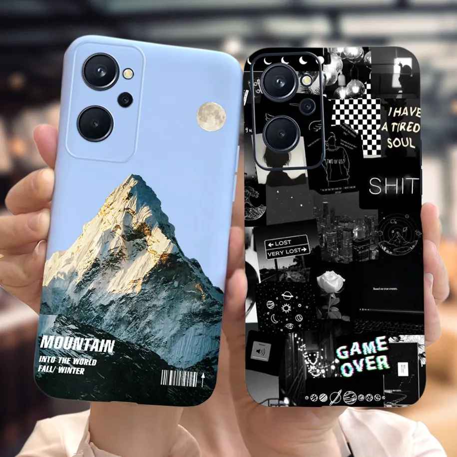For-Realme-9-9i-Case-RMX3521-RMX3491-Back-Cover-Cool-Mountain-Silicone ...