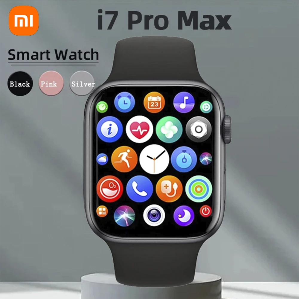 샤오미 스마트워치 I7 Pro Max Series 7 휴대전화 통화 맞춤형 시계 Face Sport 방수 남성 여성 무선 충전 ...