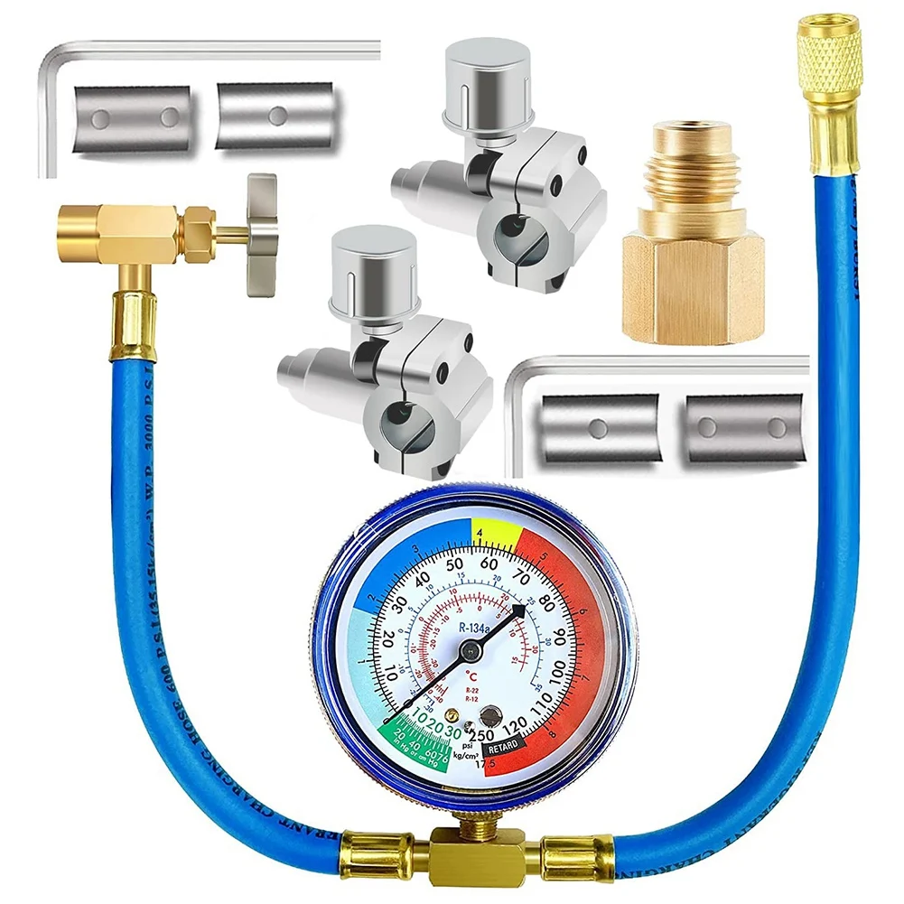 R134A Refrigerator Freon Recharge Hose Kit, R134A AC Refrigerant ...