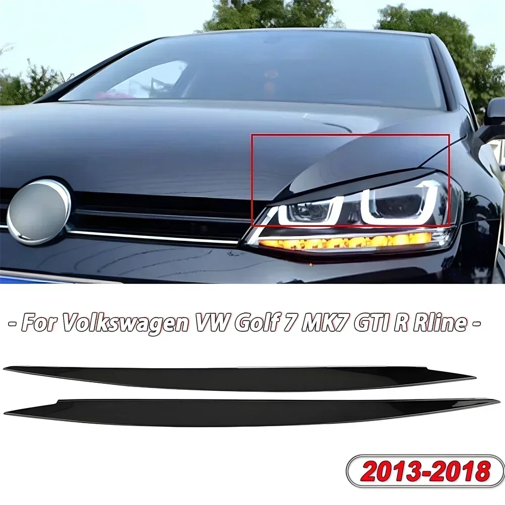 Headlights-Eyebrow-Eyelids-Stickers-Trim-Cover-For-VW-GOLF-7-7-5-VII ...