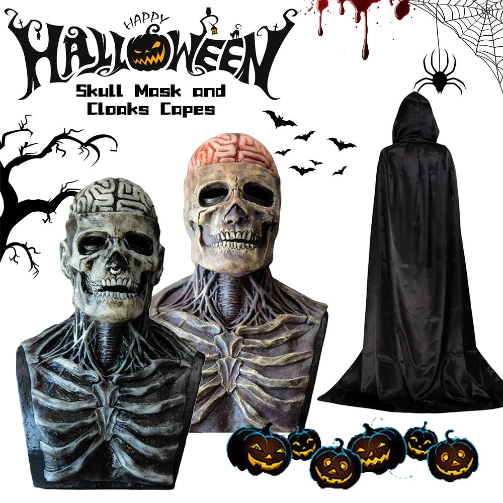 Halloween-Mask-Cloaks-Capes-Horror-Skull-Evil-Latex-Mask-Halloween ...