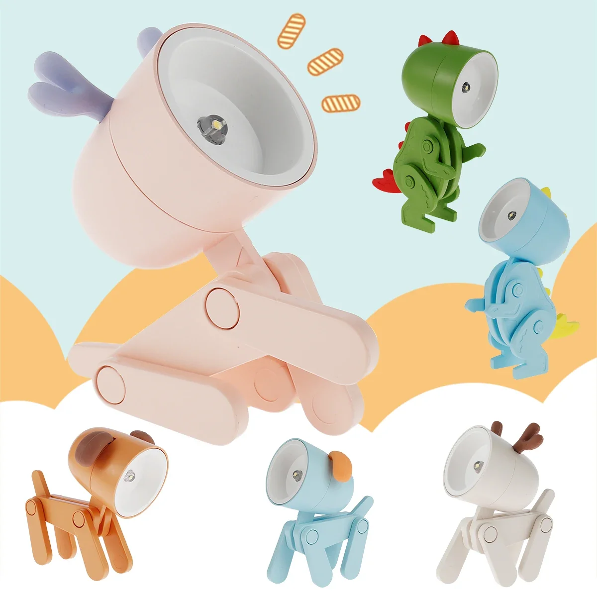 6-3Pcs-Cartoon-Mini-Night-Light-Small-LED-Desk-Lamp-Reusable-Cute-Eye ...