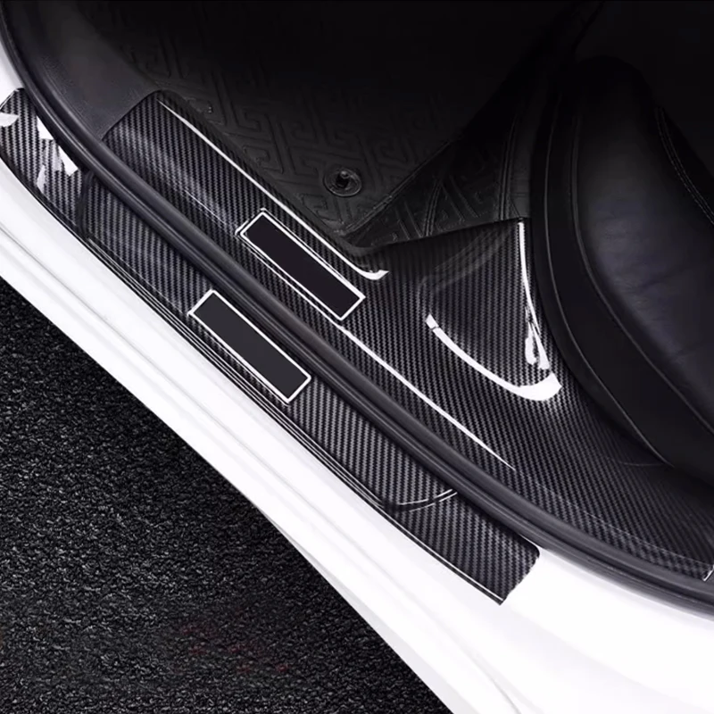 ABS Carbon Fiber Car Door Edge Sill Protector Film Strip Threshold ...
