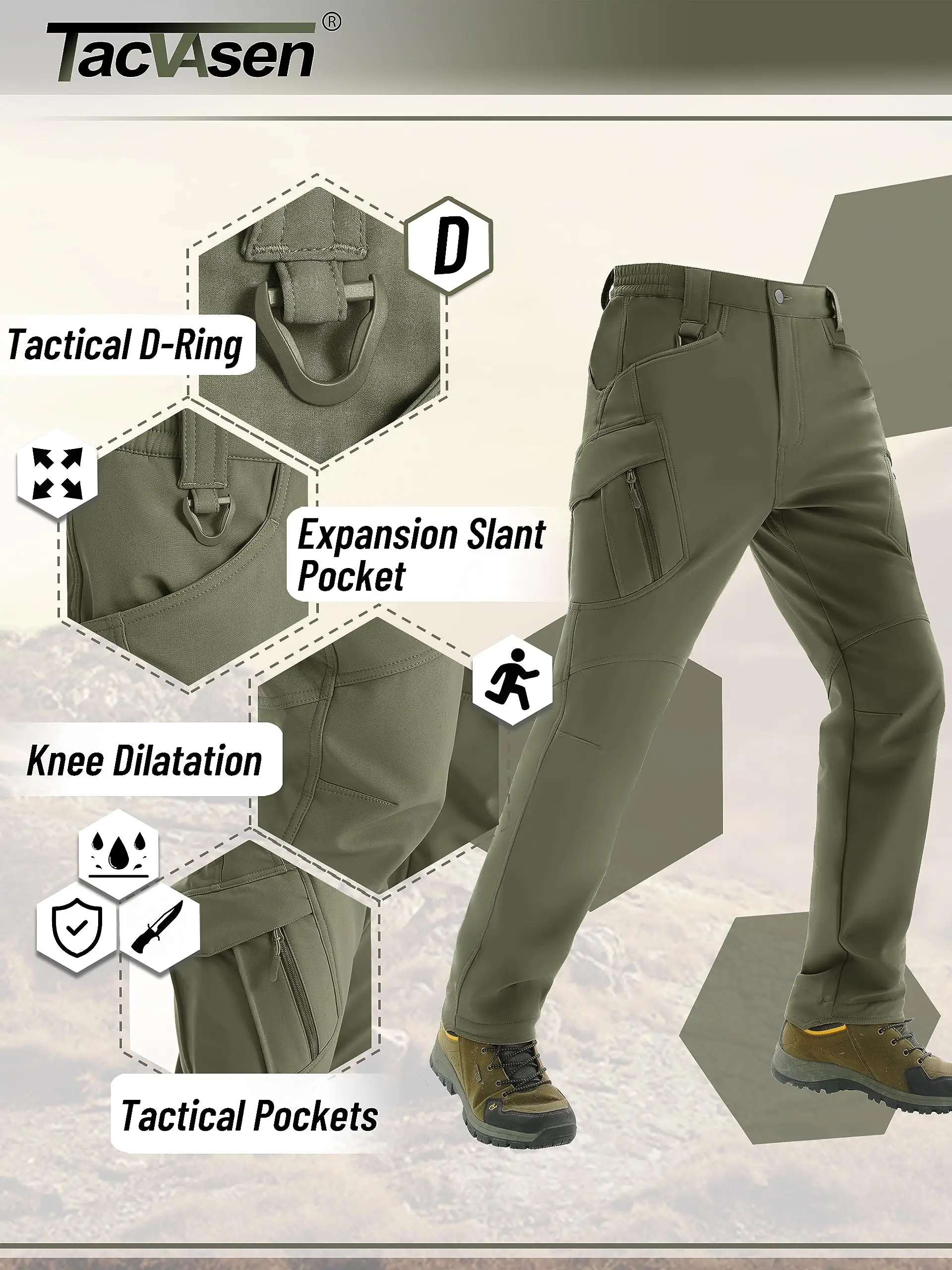 TACVASEN IX9 Зимние Флисовые Брюки Мужские | AliExpress