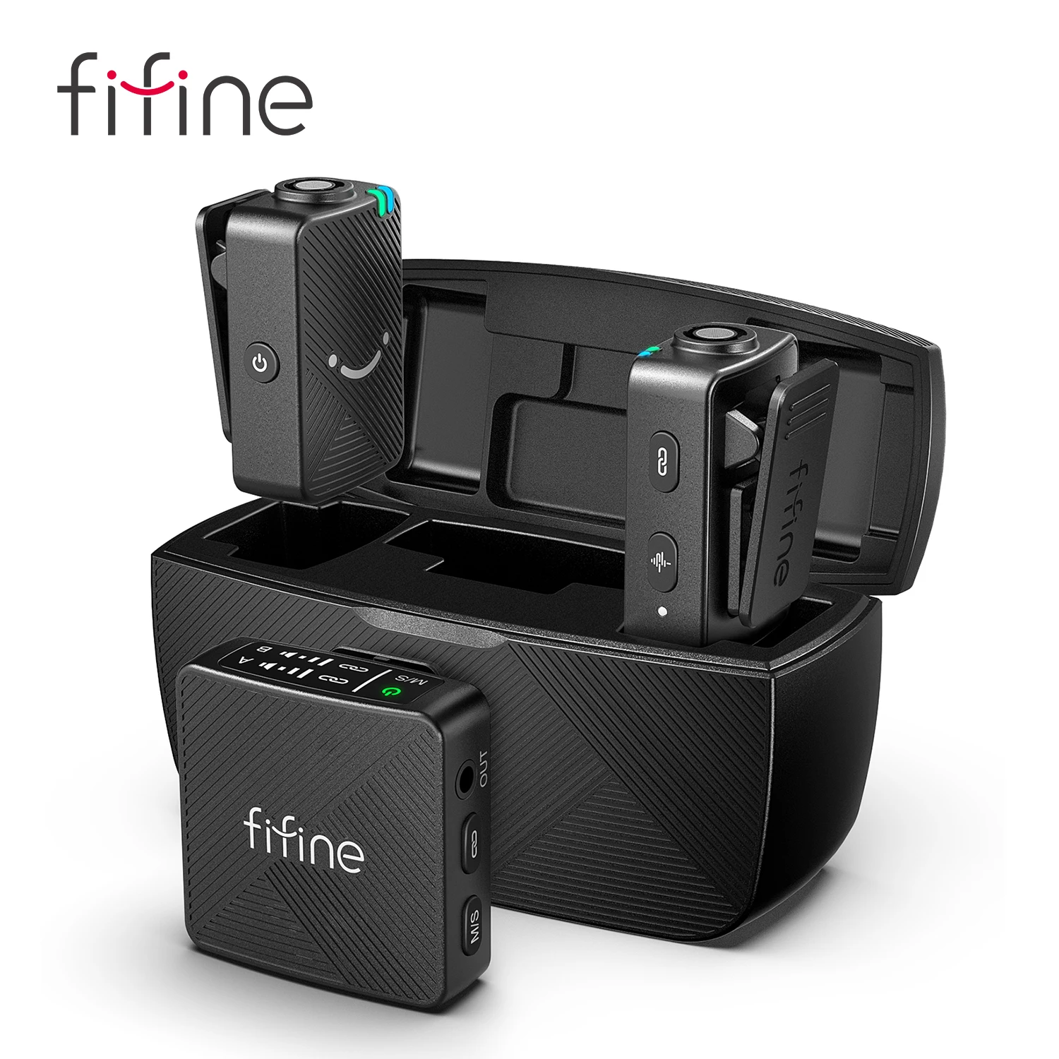 FIFINE-Wireless-Lavalier-Microphone-656ft-Transmission-7H-Battery-Life ...