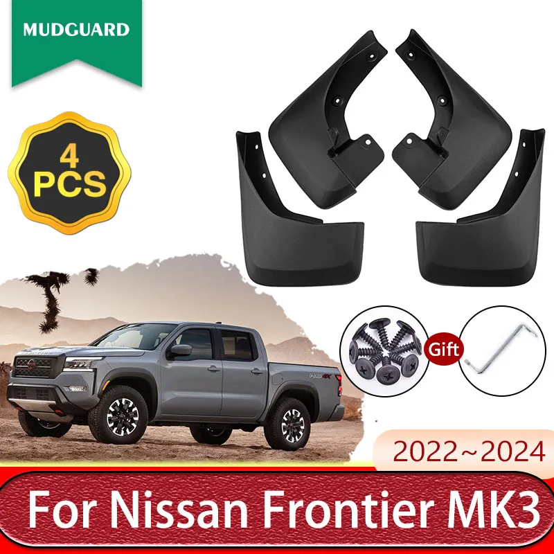 4X-Car-Mud-Flaps-Fender-for-Nissan-Frontier-MK3-D41-2022-2023-2024-Car ...