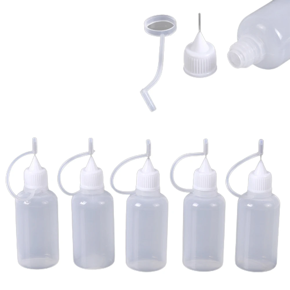 Botella aplicadora de Punta exprimible de plástico, gotero con tapas de punta de aguja para ...