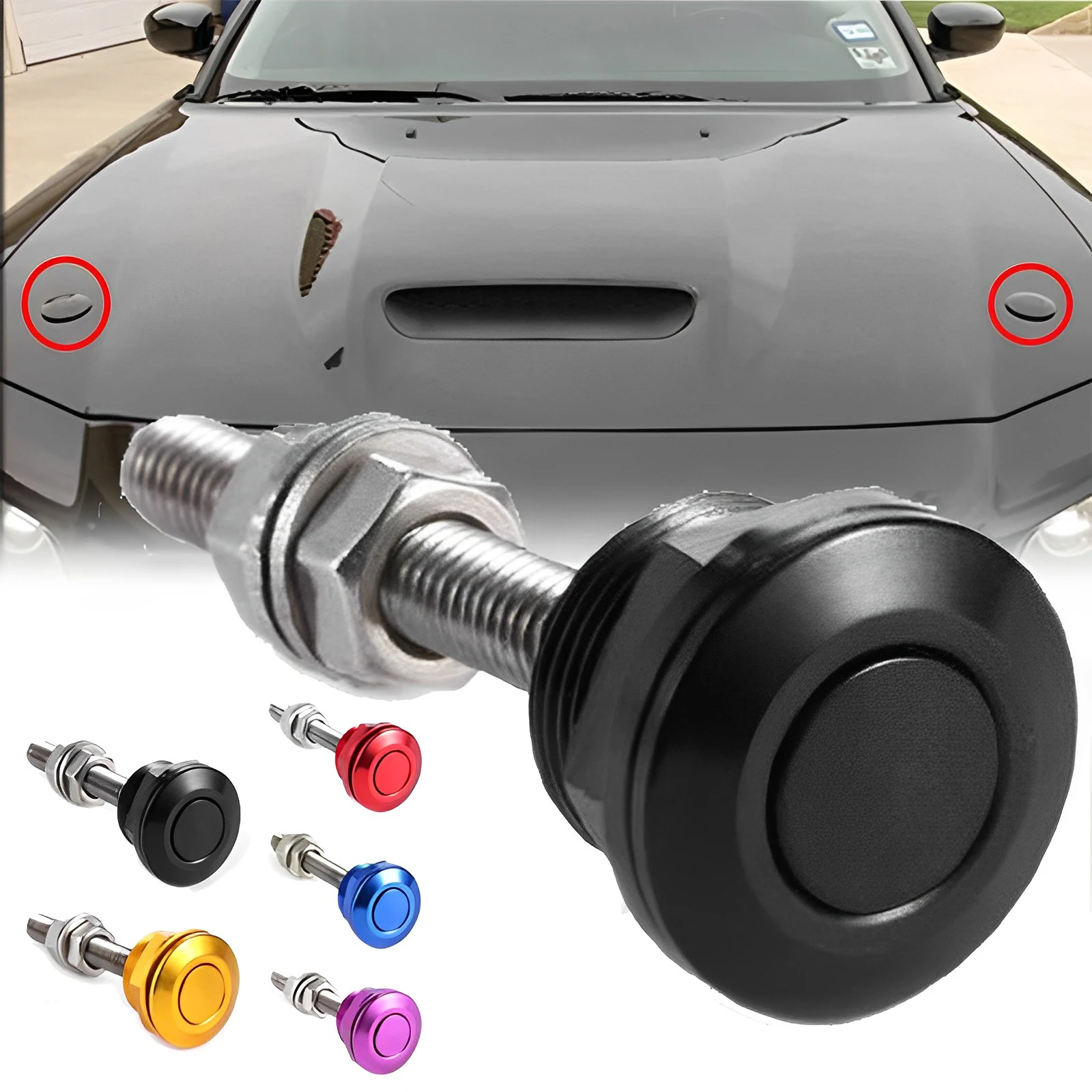 22mm-Car-Push-Button-Billet-Hood-Pin-Lock-Clip-Kit-Quick-Latch-Release ...