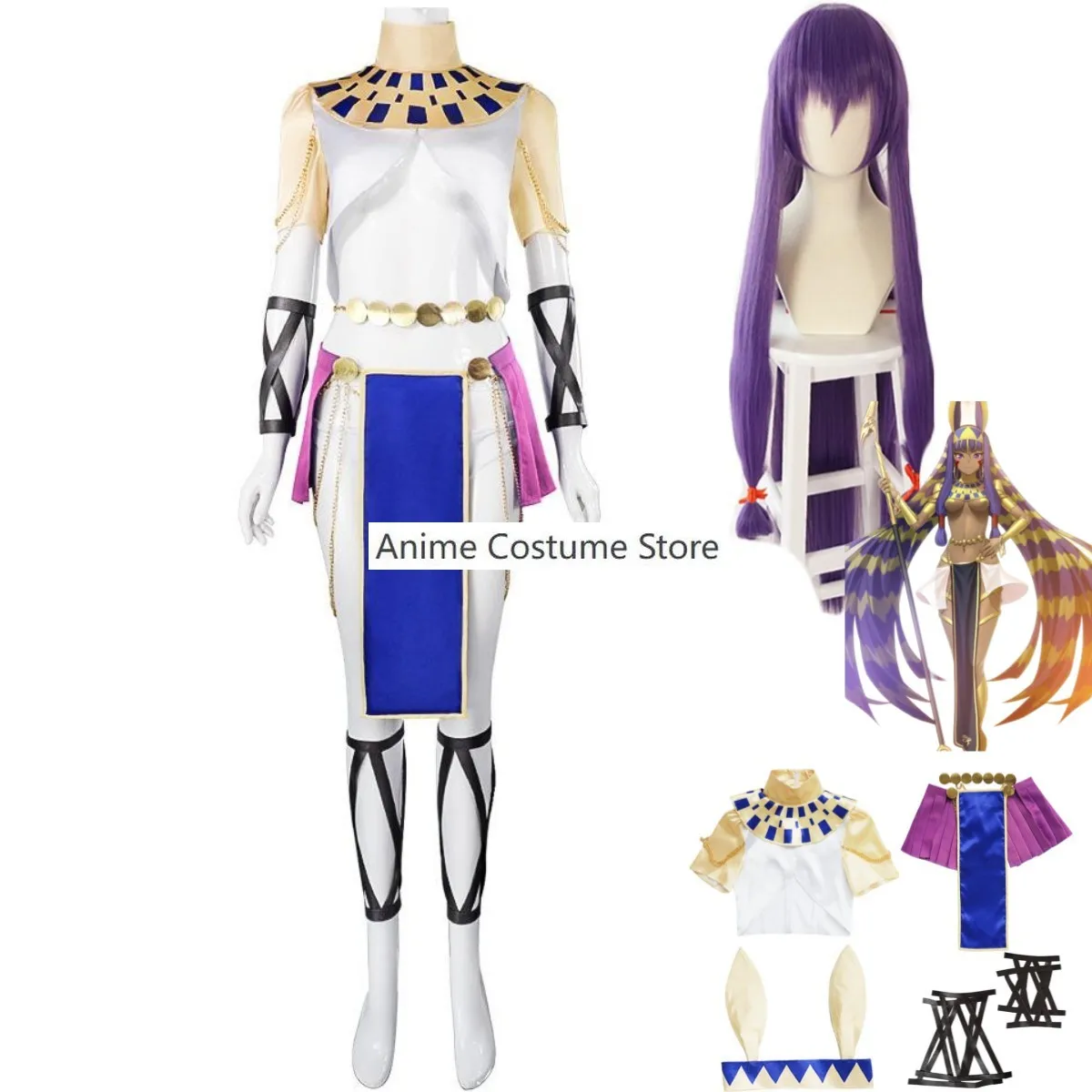 Anime-Game-Fate-Grand-Order-Nitocris-Cosplay-Costume-Servant-Caster-Wig ...