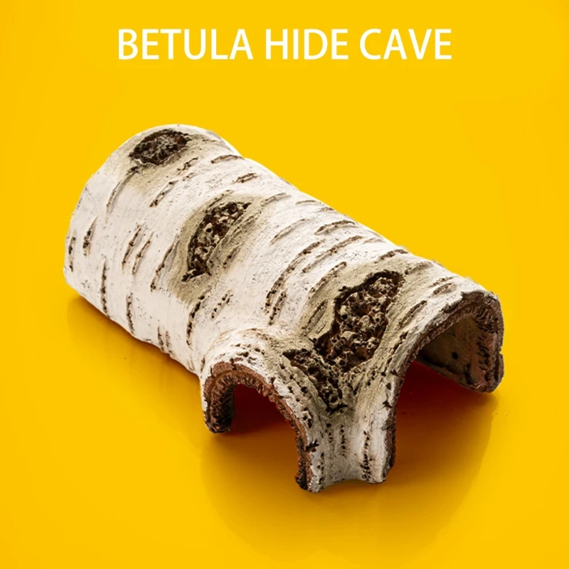 Hideout Cave Small Animal Hide Resin Log Pet Tortoise Escape Habitat ...
