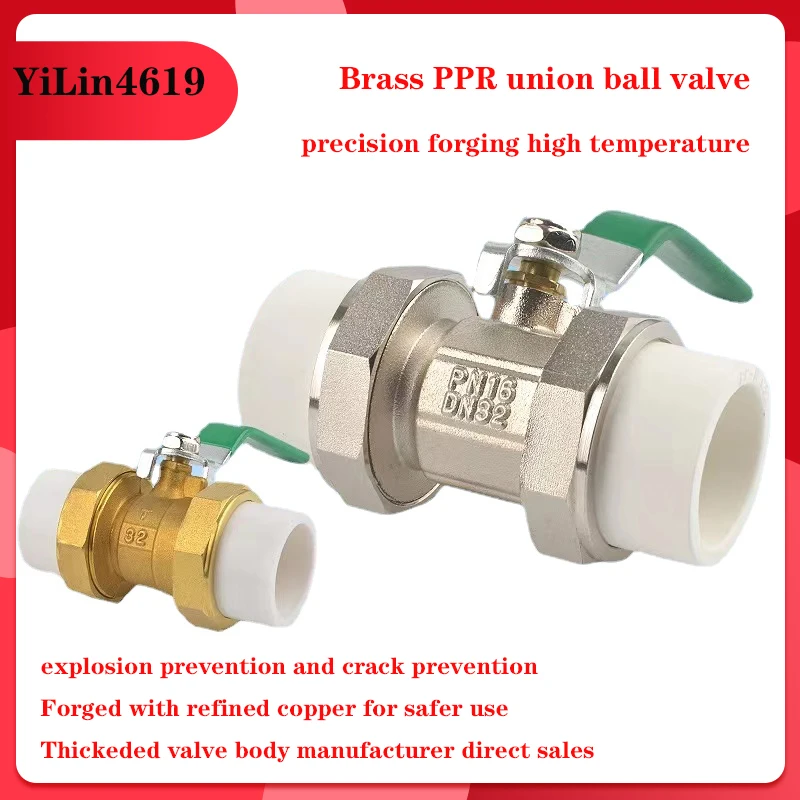 PPR-Union-Copper-Ball-Valve-20mm-63mm-Double-Head-Internal-and-External ...