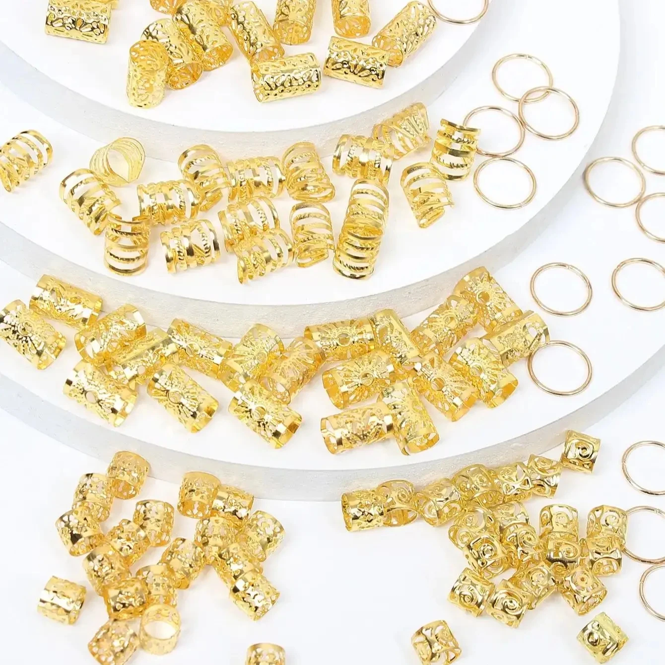 120pcs-Simple-Bohemian-Hippie-Style-Hair-Ring-For-Everyday-Styling ...