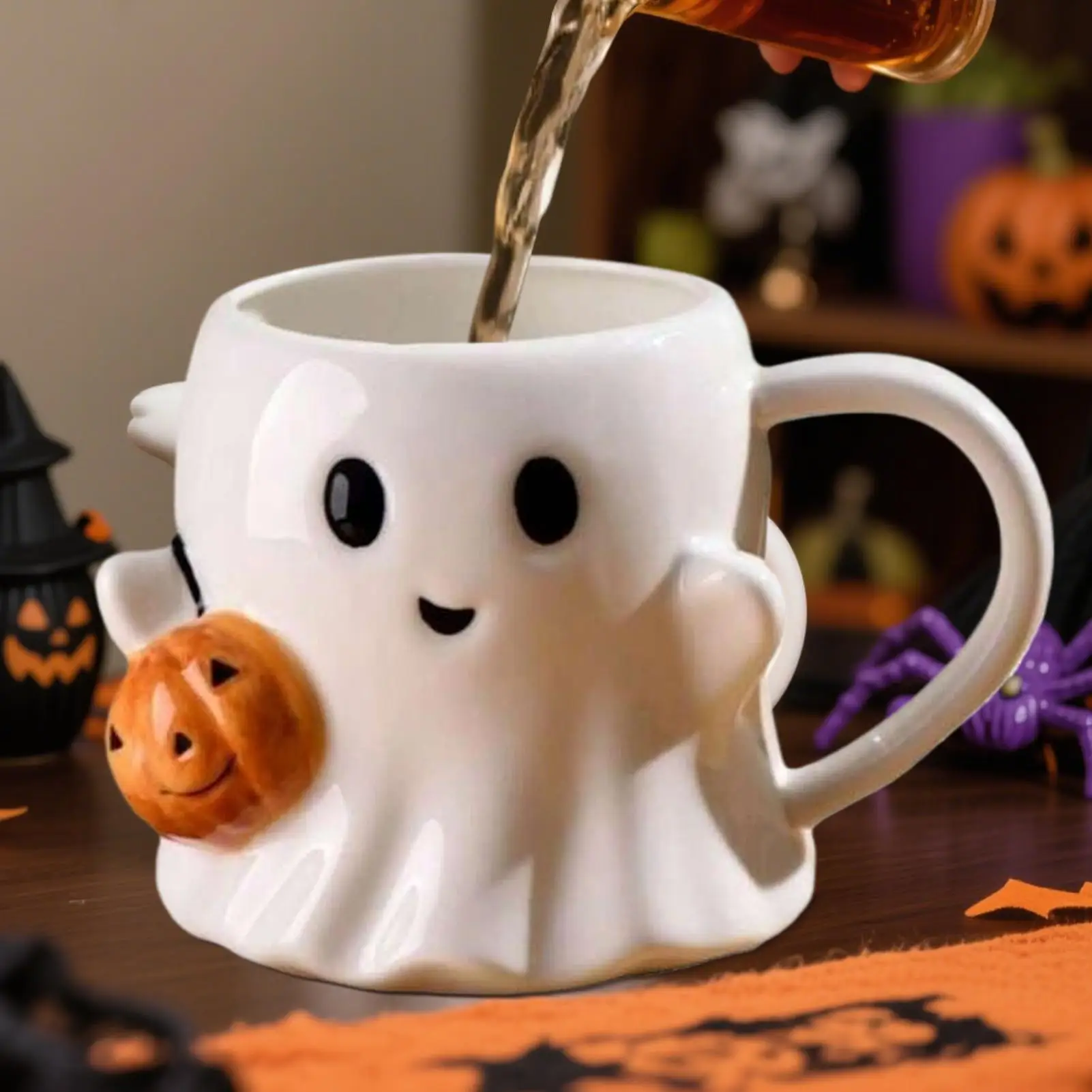 600ML Halloween Coffee Cups Creative Funny Ghost Ceramic Mugs Home ...
