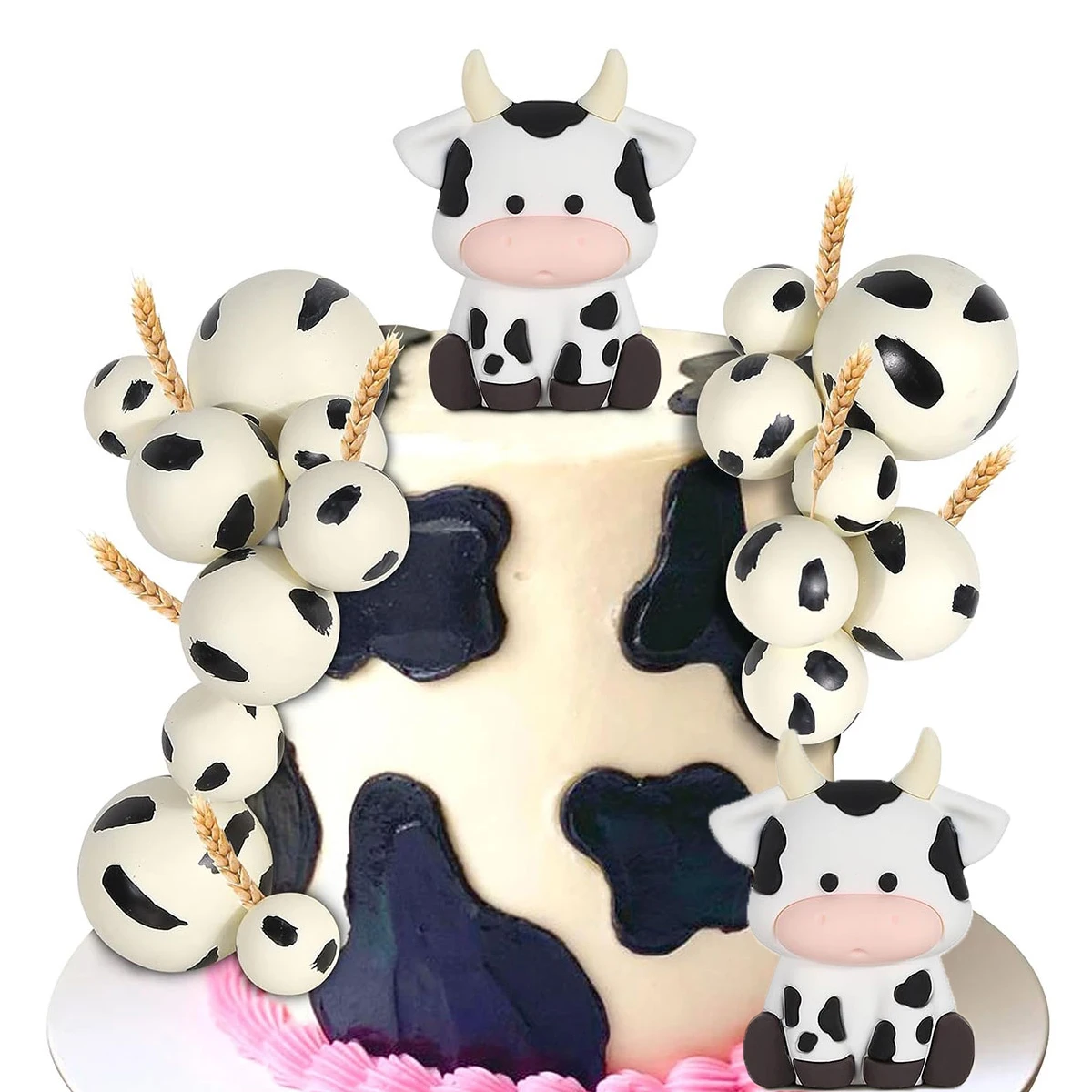 22-Pieces-Of-Cow-Cake-Lovely-Cow-Baby-Cake-Decoration-Foam-Ball-Cake ...