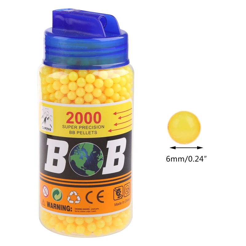 2000PCS 6mm Bb פיינטבול עם תיבת צעצוע אקדח קשה פלסטיק דמות כדור BB תותחן רובה כדורי צלף bullet
