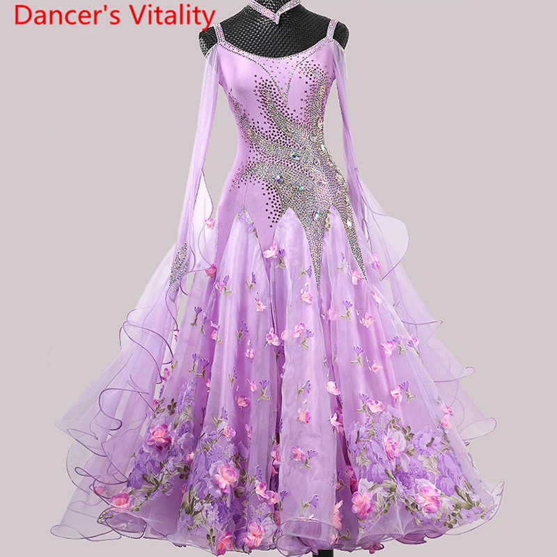 New National Standard Dance Competition Costume Sparkling Diamond ...