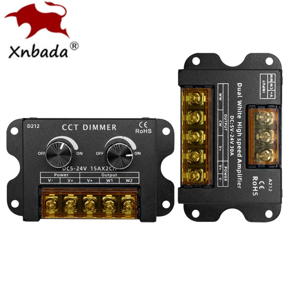 Color-Temperature-LED-Strip-Controller-CCT-Dimmer-30A-2CH-Dual-White ...